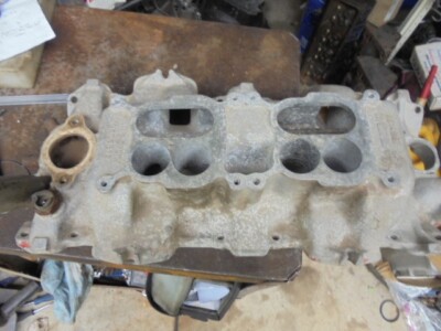 Aluminum Intake DUAL QUAD BBC 348 409 3814881 NEEDS REPAIR IHRA NHRA ...