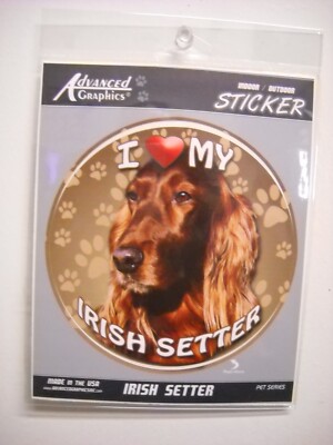AGI Pet Series I Love My Irish Setter Car Decal Indoor Outdoor | eBay