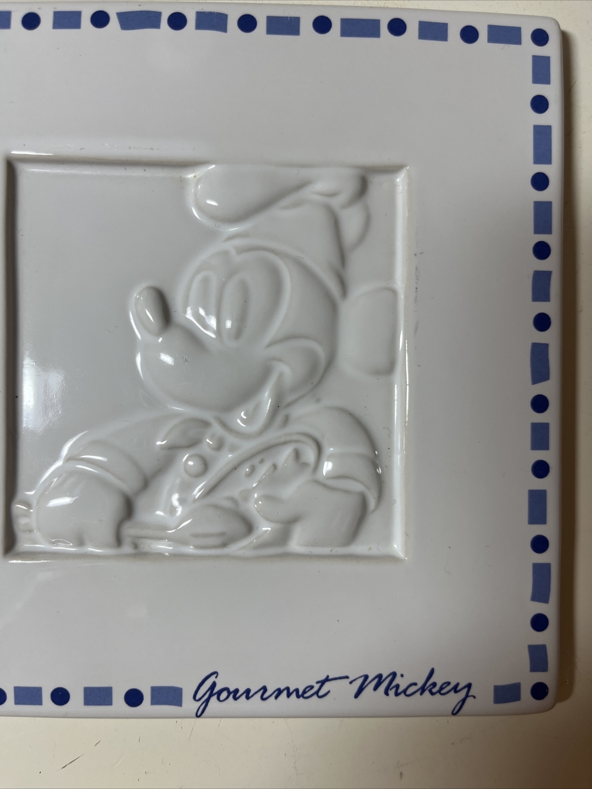 Gourmet Mickey - Mickey Mouse Trivet - Blue and White - 6" - No Box ...