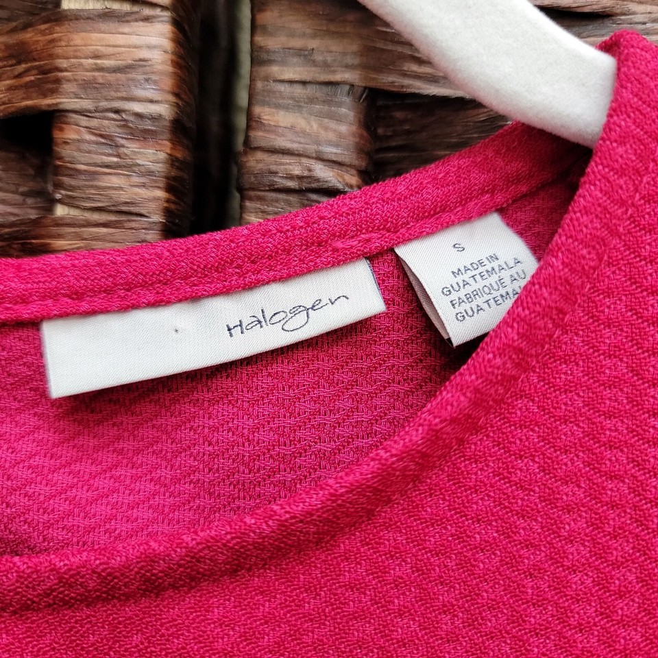 Halogen Long Bell Sleeve Flare Hot Pink Midi Tunic Dress Size Small | eBay