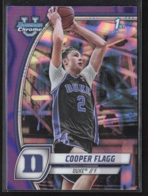 COOPER FLAGG 2024-25 Bowman Chrome U 1ST Bowman Purple Lava Refractor ...