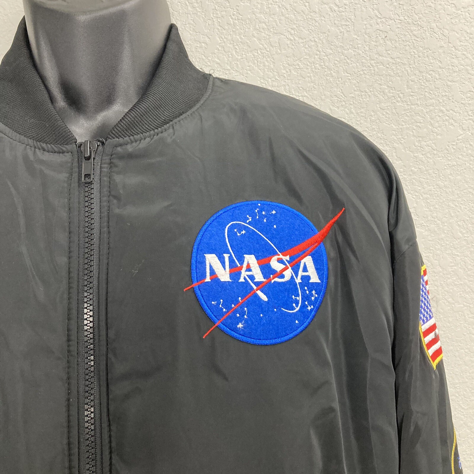 Spirit Halloween Men's NASA Bomber Jacket Coat Black … - Gem