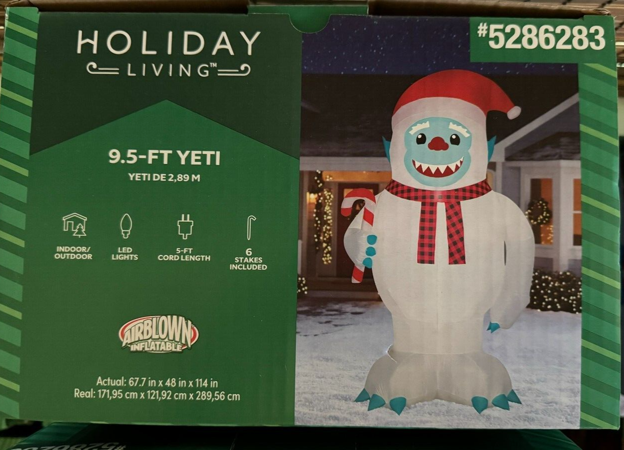 Holiday Living 9.5 Ft Yeti Abominable Snowman LED Airblown Inflatable ...