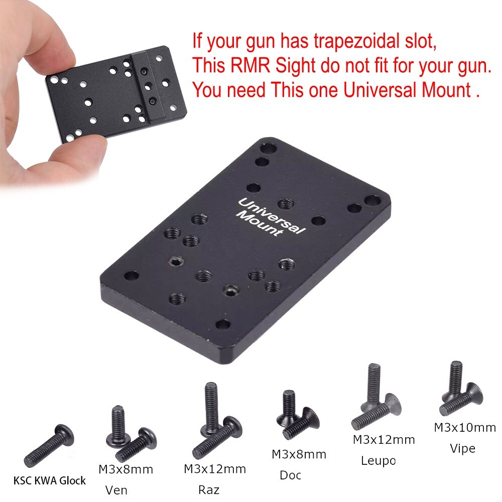 Universal All Glock Rear Sight Mount Plate Base Fit For RMR Red Dot ...