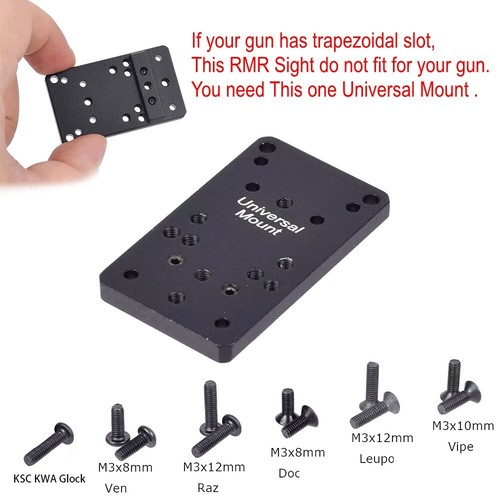 Universal All Glock Rear Sight Mount Plate Base Fit For RMR Red Dot ...