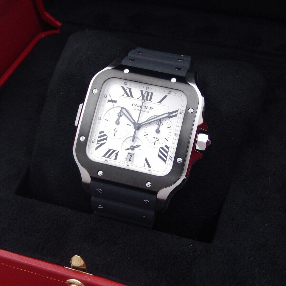 Cartier Santos De Cartier Chronograph Watch WSSA0017 ADLC Complete 2023 ...