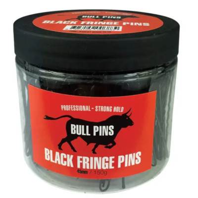 Bull Pins Fringe Pins 45mm 150g tube - Black - With a Crimp For Extra ...