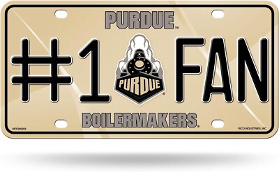 Purdue Boilmakers #1 Fan Metal License Plate, Licensed by Rico- Made In ...