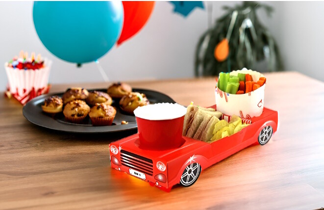 Red Convertible Sports Car - Party Meal Food Trays - Snack Lunch Box ...