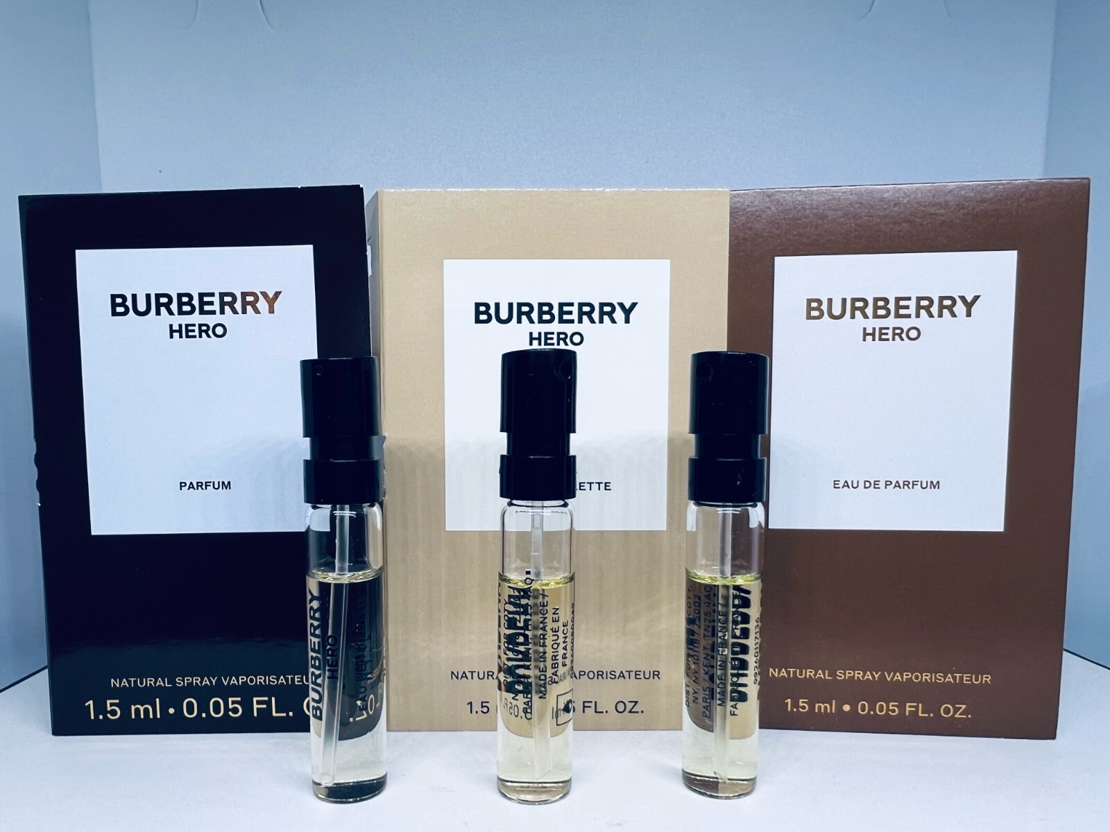 Burberry Hero Cologne Collection Spray Via 3pc Set 1.5ml / 0.05oz | eBay