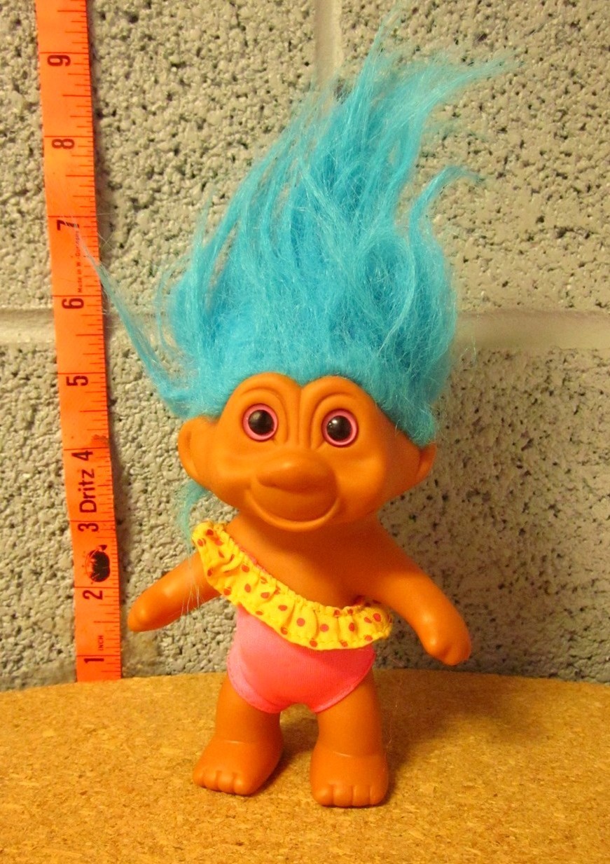 TROLL plastic gonk doll leotard 1991 vtg TNT wishniks w/ off-shoulder ...