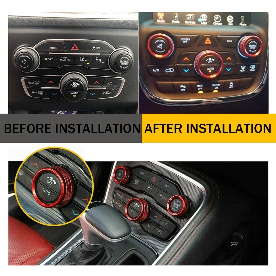 Red Steering Wheel Paddle Shifter Cover For 2015-2021 Dodge Challenger ...