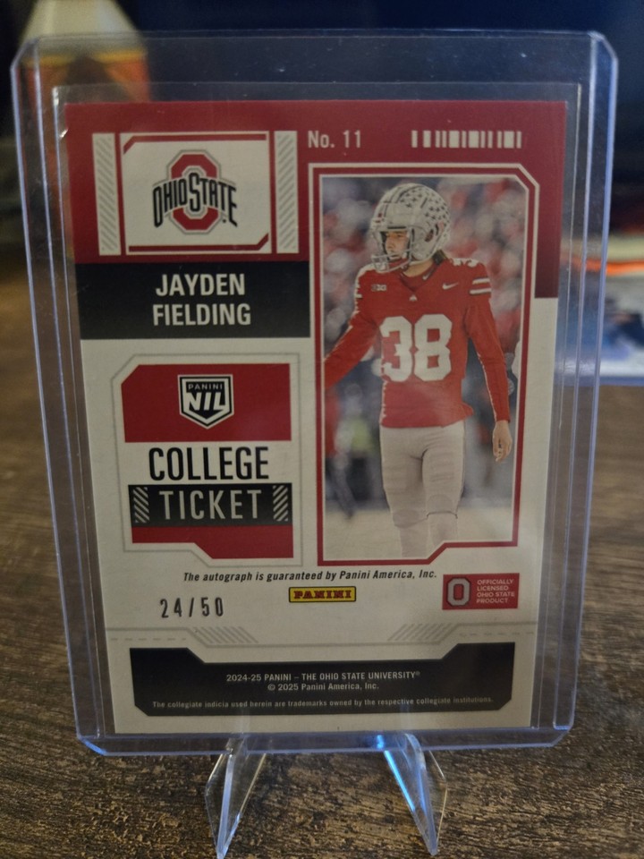2024-25 Panini Nil Ohio State Jayden Fielding Contenders Auto Purple ...