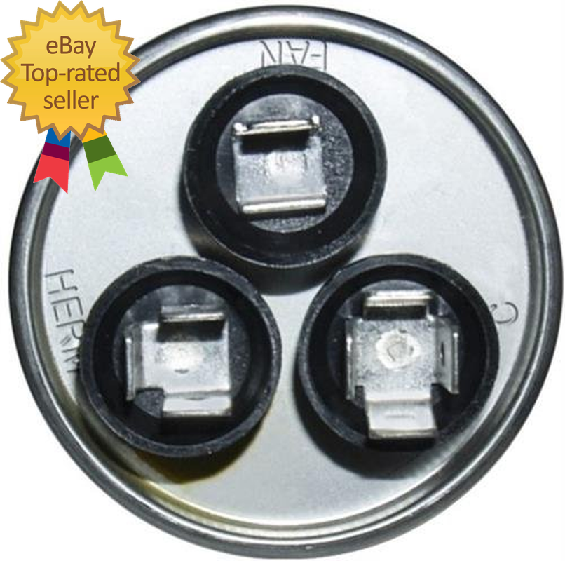 R100335 12 45 + 5 Uf MFD 440 Volt VAC Lennox round Dual Run Capacitor ...