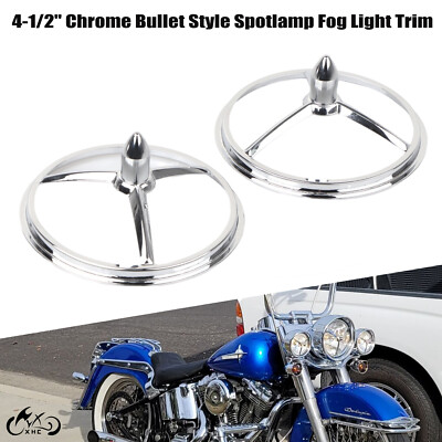 4.5 inch Chrome Bullet Style Spotlamp Trim Passing Fog Lamp Trim Ring ...