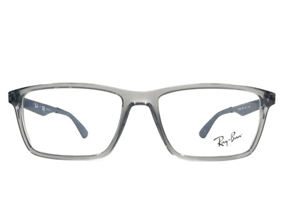 Ray-Ban Eyeglasses Frames RB7056 5814 Transparent Gray Blue Rectangle ...