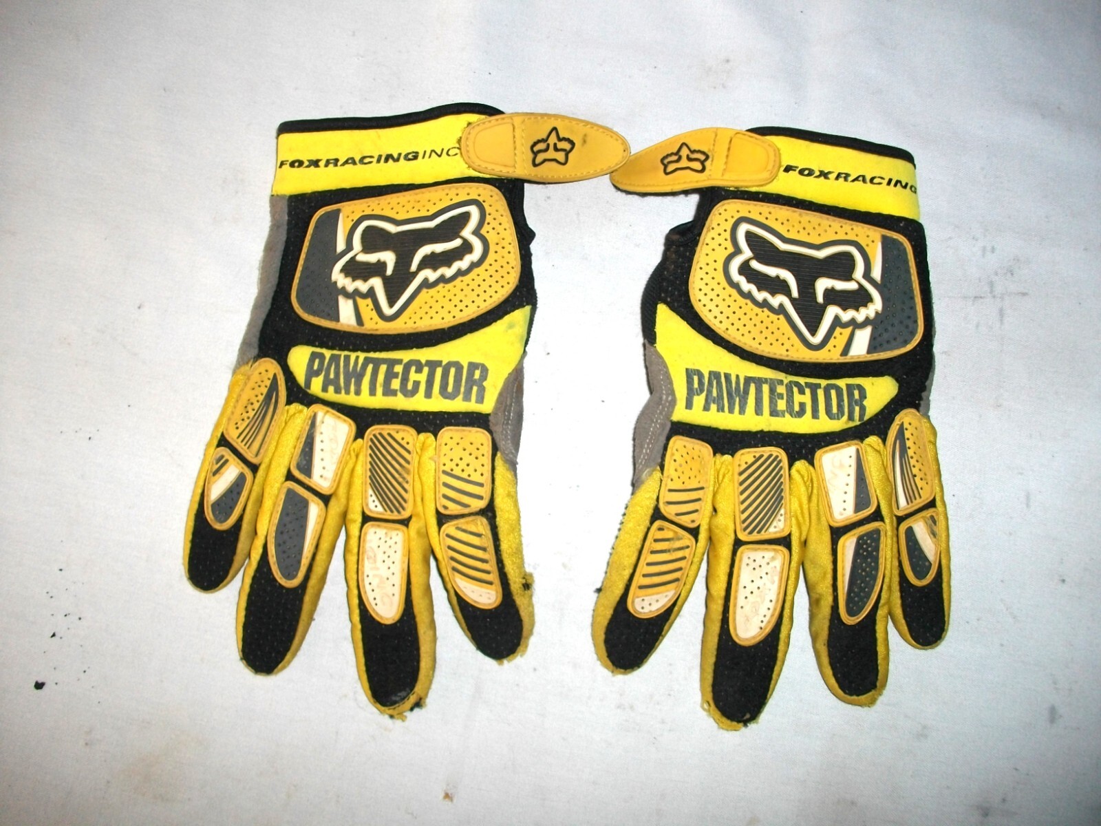 Vintage Fox Pawtector MX Motocross Gloves Mens Size 10 Yellow | eBay