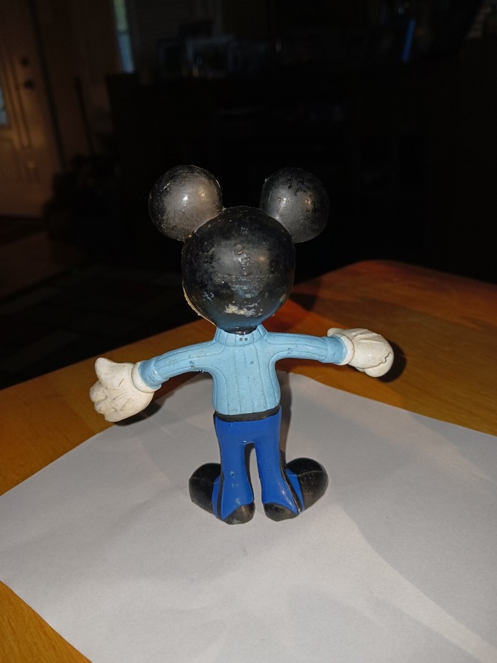 Vintage Walt Disney Productions Bendable Mickey Mouse Rubber Figure | eBay