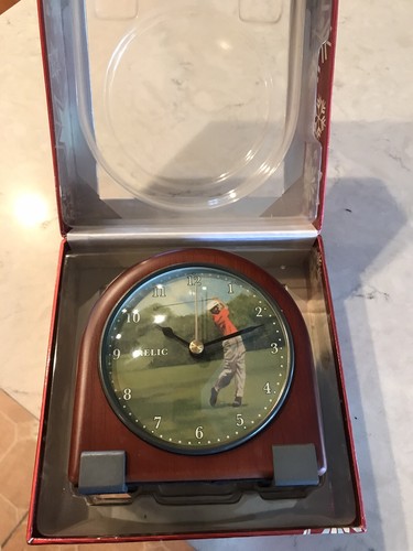 RELIC DESK CLOCK Solid Wood Golfer GOLF Battery Operated | eBay