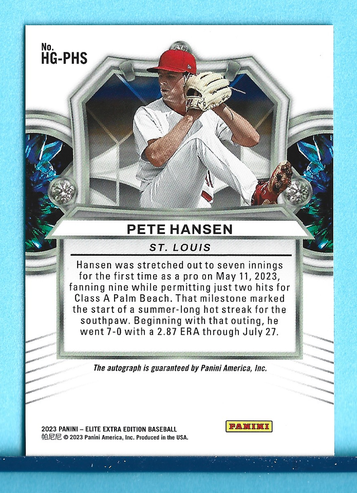 2023 Elite Edition Pete Hansen Hidden Gems Autograph #HG-PHS | eBay