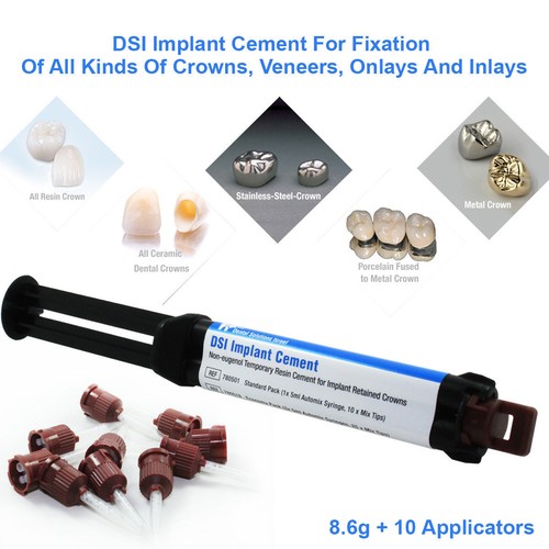 DSI Dental Resin Cement Automix Self Adhesive Crowns Bridges Implants 8 ...