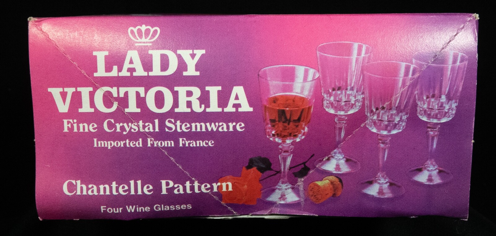 Lady Victoria Crystal Stemware Set Of 4 Chantelle Pattern Wine Glasses ...