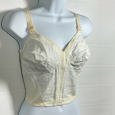 Playtex Vintage White Longline Bullet Bra #261 Size 38B NOS Original ...