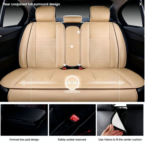 Car Seat Covers for Land Rover Range Rover Evoque Sport Velar 5 Seat PU ...
