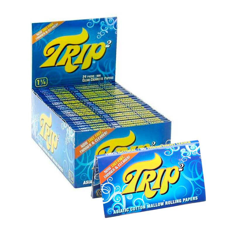 Trip Rolling Paper Clear 1 1/4 Cigarette Paper Transparent (Full Box of ...