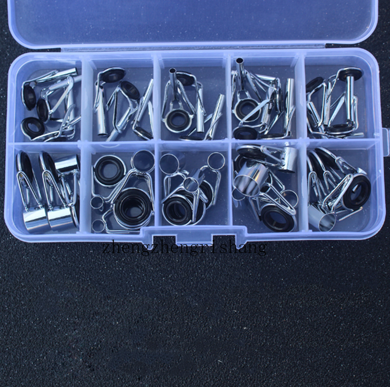 36pcs Fishing Rod Guide Tip Top Ring Eye Wire Loop Repair Kit Stainless ...