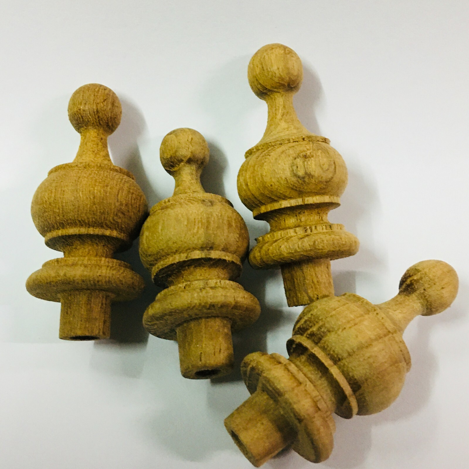 4Pcs Small Teak Wooden Finial Antique Clock furniture Home Decor DIY ...