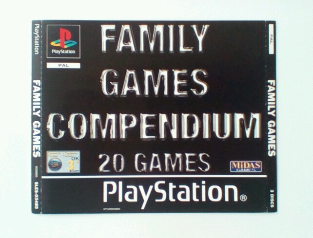 *FRONT INLAY ONLY* Family Games Compendium Front Inlay PS1 PSOne ...