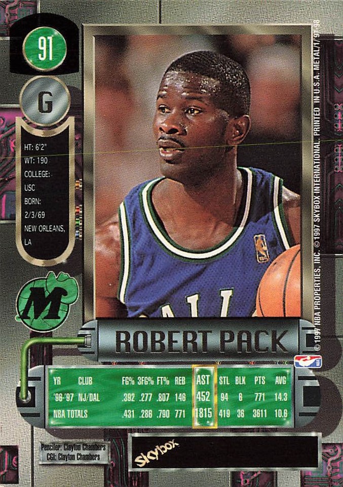 1997 Metal Universe #91 Robert Pack Dallas Mavericks | eBay