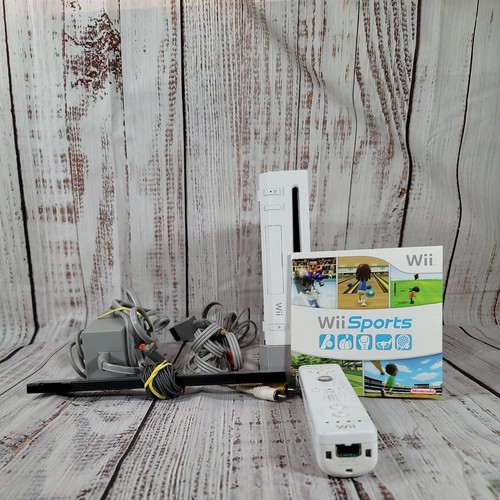 Nintendo RVL-101 Wii Console -White w/Wii Sports 45496880019 | eBay