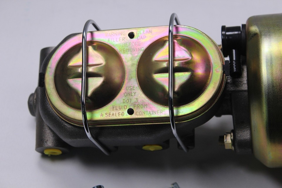 7" Dual Zinc Universal Power Brake Booster w/Bail Top Master Cylinder ...