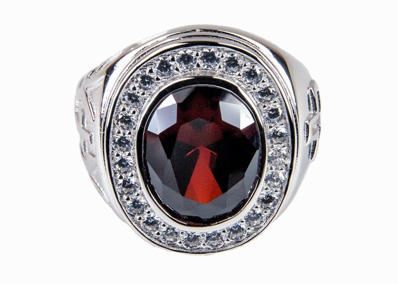 Men's Bishop/Apostle Clergy Ring (RNZ0488 Silver/Red) | eBay