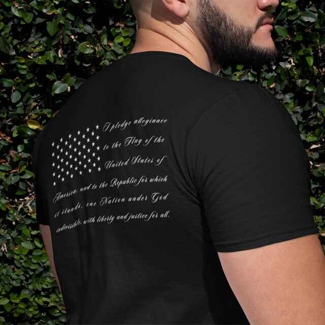PinMart's American Pride Pledge of Allegiance T-Shirt - Patriotic ...