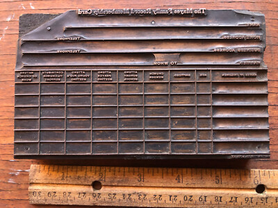 Type, Cuts & Printing Blocks - Antique Printing Type Copper Printers Block