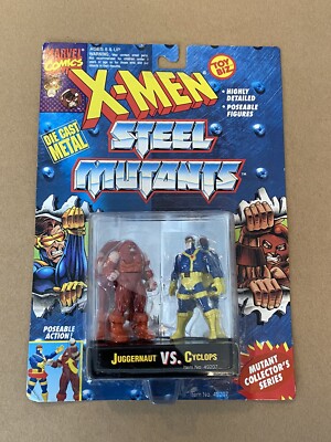 VTG 1994 Toy Biz Marvel X-Men Steel Mutants Cyclops Vs Juggernaut ...