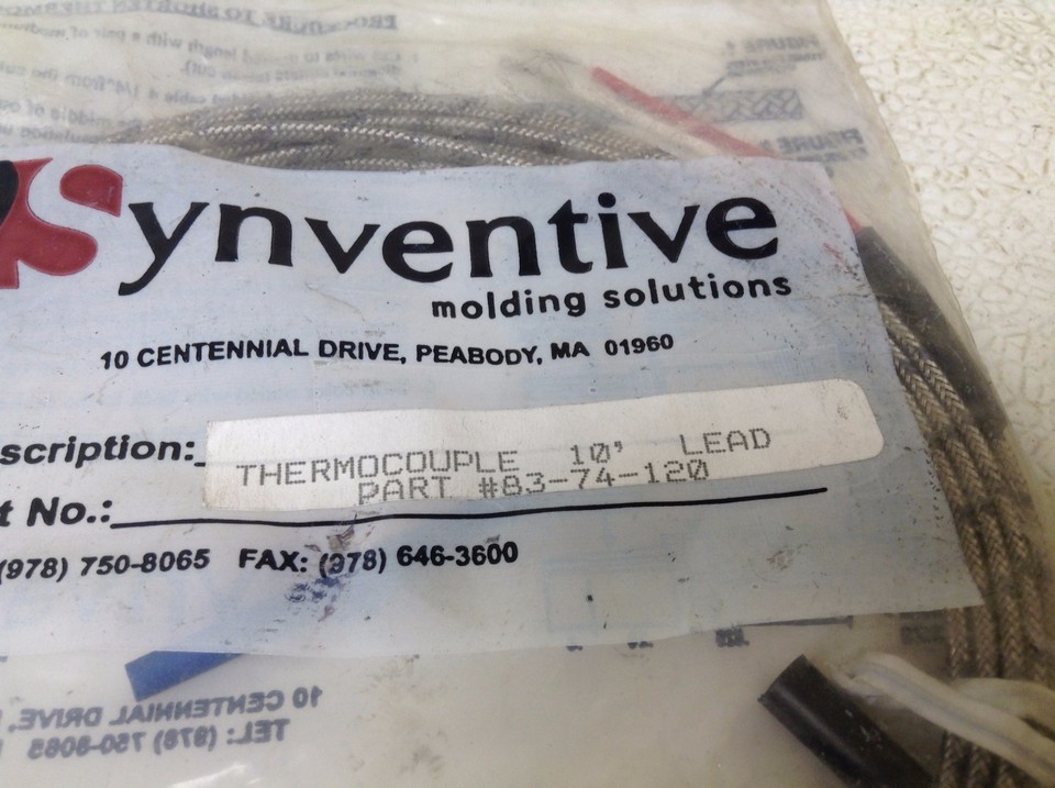 Synventive 83-74-120 Thermocouple 10' Foot Lead 8374120 New (TB) | eBay