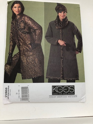 VOGUE American Designer UNCUT Koos Couture Sz 12-14-16 Preowned/Coat ...