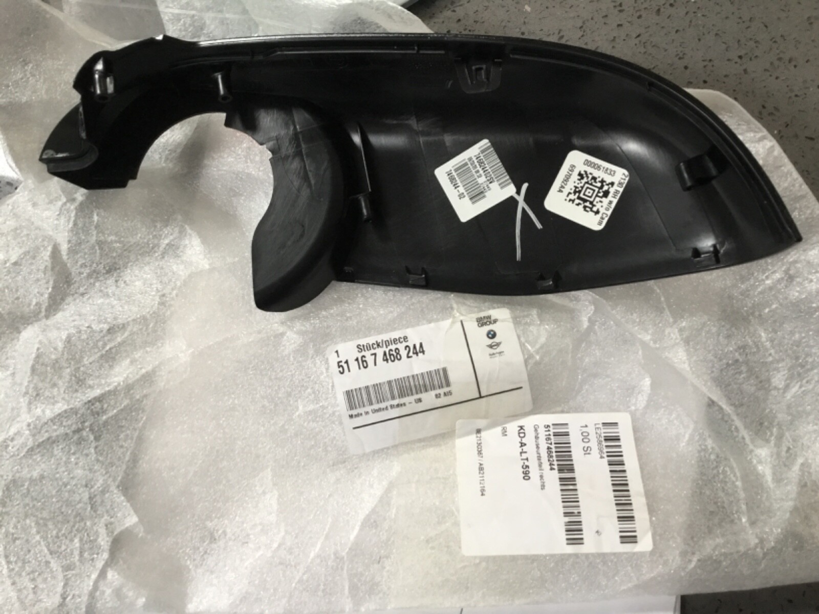 BMW X3 RIGHT DOOR WING MIRROR LOWER HOUSING SHADOW LINE 51167468244 NEW ...