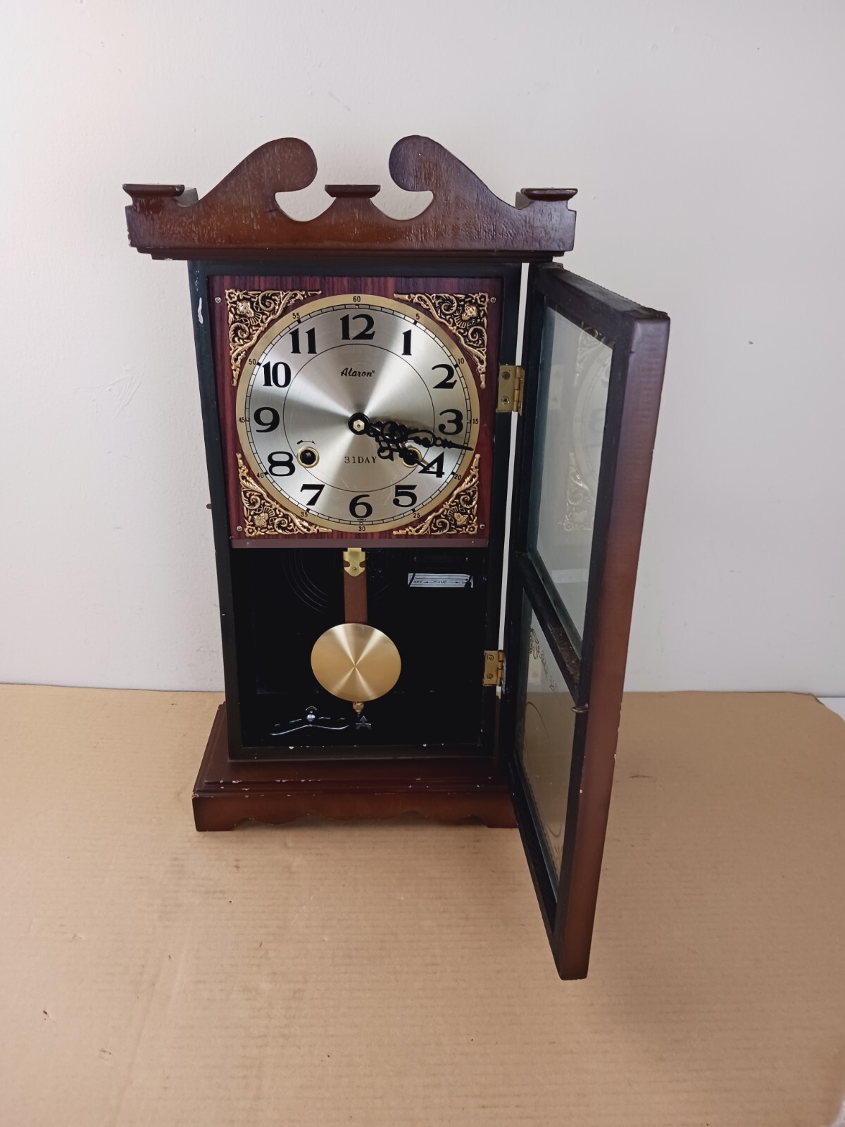 Vintage Alaron 31-Day Wall or Shelf Clock Chimes C-243 Working Made in ...