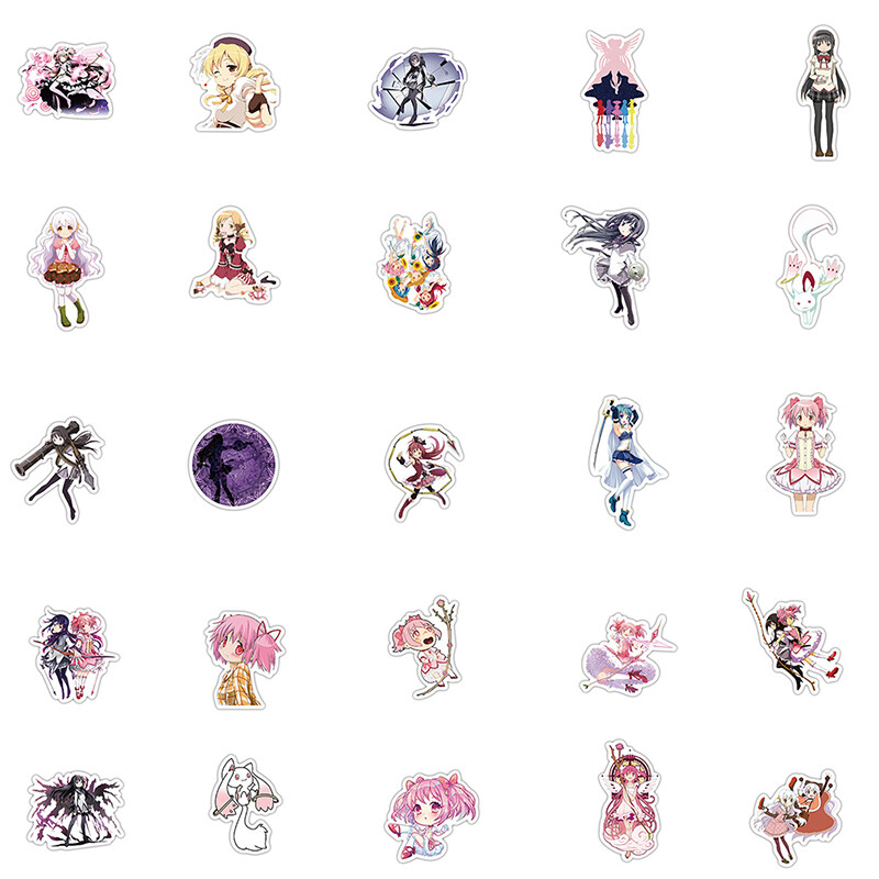 50pcs Cartoon Magical Girl Madoka Graffiti Stickers Suitcase Motorcycle ...