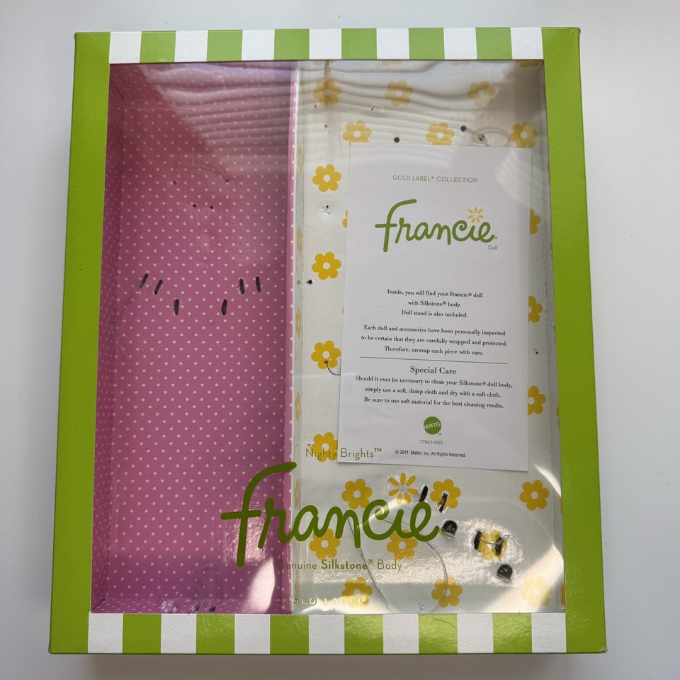 Mattel Empty Box Francie Nighty Brights Doll Gold Label Storage ...