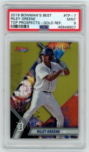 2019 Bowman's Best - Top Prospects Riley Greene #TP-7 Gold Refractor ...