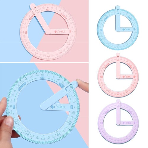 Plastic Pointer Protractor 360 Degree Rotation Angle Draw Ruler ...