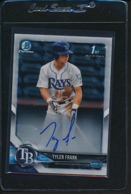 TYLER FRANK AUTO 2018 1st Bowman Draft Chrome Autograph Rays MINT+ ...