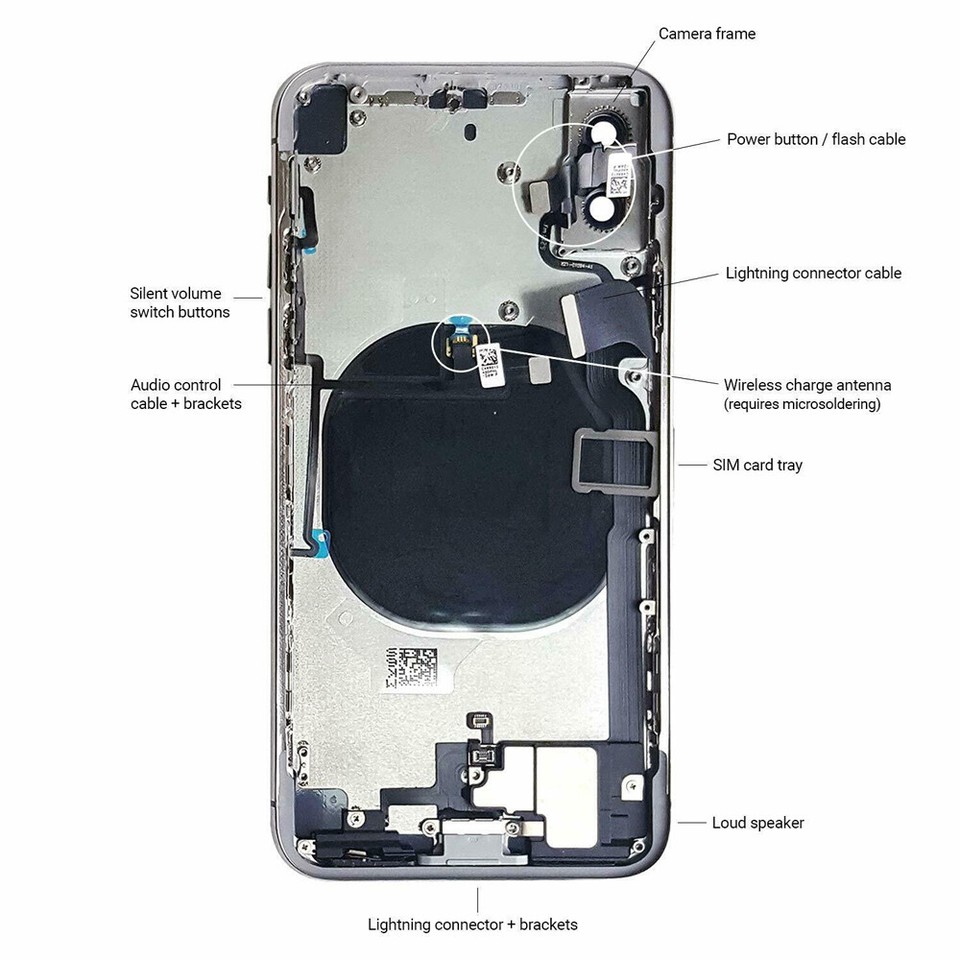 Replacement Back Housing Frame For iPhone 8 X XR XS Max 11 12 13 14 15 ...