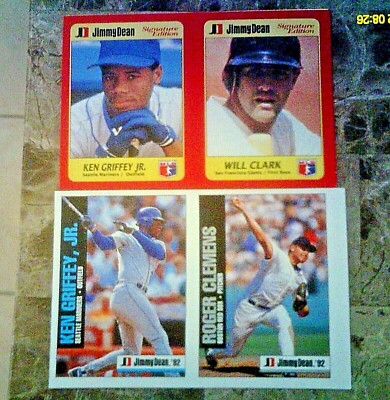 2 PANELS JIMMY DEAN KEN GRIFFEY JR/WILL CLARK +GRIFFEY/CLEMens 1991 ...